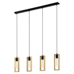 Eglo H&auml;ngeleuchte "LITTLETON H&auml;ngelampe,Vintage, Stahl und Holz, IP20, Pendellampe, Lampe", schwarz (schwarz braun), 4, &Oslash; 0cm H: 110cm, 1 Stk., Leuchten, Pendelleuchte, L116 x B5,5 x H110 cm, schwarz, braun, 4X40W exkl., H&auml;ngeleuchte