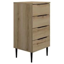 Kommode GAMI "Kommode 4 Schubladen", braun (eiche helvezia), B:48cm H:78cm T:45cm, Spanplatte, Sideboards, Kommode