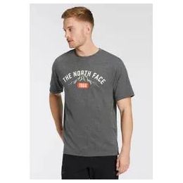 T-Shirt The North Face, Herren, Gr. S, grau (tnf medium grau heather), Single Jersey, Obermaterial: 50% Baumwolle, 50% Polyester, Rundhals, Shirts T-Shirt, sportlicher Stil, Kurzarm-Design, Rundhalsausschnitt, Logodruck