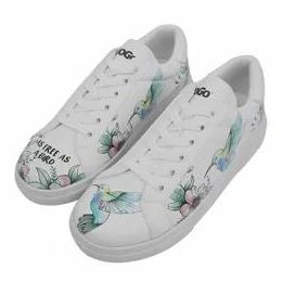 Sneaker DOGO "Ace Low-Top Sneaker You, Me And The Sea Damen Sneaker, Ace", Herren, Gr. 37, Normalschaft, lila, Lederimitat, Schuhe Sneaker, Handgefertigt
