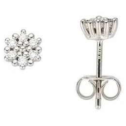 Paar Ohrstecker Firetti "Schmuck Geschenk Gold 585 Ohrschmuck", wei&szlig; (wei&szlig;goldfarben, wei&szlig;), Ohrringe, Damen, 5,5mm, 0,15 P2 = erkennbare Einschl&uuml;sse, Diamanten Wei&szlig;gold 585, Diamanten, Wei&szlig;gold 585, mit Brillant