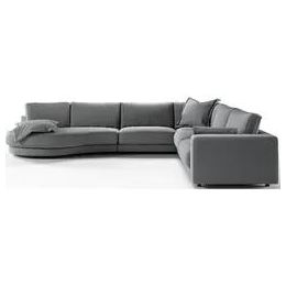 Ecksofa 3C Candy "Enisa II, bequem und komfortabel, Mega Familiensofa, L-Form", grau, B:395cm H:86cm T:225cm, 85% Polyester, 15% Viskose, Sofas, Ecksofa, incl. 3 Flatterkissen, wahlweise mit Flecken-Schutz-Bezug Easy care