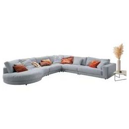 Ecksofa 3C Candy "Enisa II, bequem und komfortabel, Mega Familiensofa, L-Form", blau (light, blau), B:395cm H:86cm T:225cm, 85% Polyester, 15% Viskose, Sofas, Ecksofa, incl. 3 Flatterkissen, wahlweise mit Flecken-Schutz-Bezug Easy care