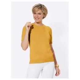 Kurzarmpullover Casual Looks "Pullover", Damen, Gr. 54, gelb (maisgelb), 50% Baumwolle, 50% Polyacryl, unifarben, Pullover