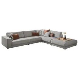 Ecksofa 3C Candy "Enisa II, bequem und komfortabel, gro&szlig;es Familiensofa, L-Form", grau (light, grau), B:365cm H:86cm T:322cm, 85% Polyester, 15% Viskose, Sofas, Ecksofa, incl. 3 Flatterkissen, wahlweise mit Flecken-Schutz-Bezug Easy care