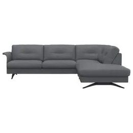 Ecksofa FLEXLUX "Glow bequem und komfortabel durch hochwertigen Sitzaufbau, L-Form", blau (navy blau), B:268cm H:81cm T:224cm, 62% Polyester/17%Baumwolle/14%Viscose/7%Leinen, Sofas, Ecksofa, Skandinavisches Design, In hochwertiger Verarbeitung