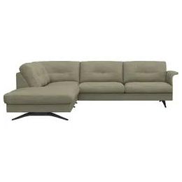 Ecksofa FLEXLUX "Glow bequem und komfortabel durch hochwertigen Sitzaufbau, L-Form", gr&uuml;n (fall gr&uuml;n), B:268cm H:81cm T:224cm, 62% Polyester/17%Baumwolle/14%Viscose/7%Leinen, Sofas, Ecksofa, Skandinavisches Design, In hochwertiger Verarbeitung