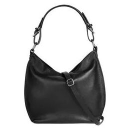Shopper Samantha Look, Damen, Gr. B/H/T: 36cm x 30cm x 10cm onesize, schwarz, Leder, leicht gl&auml;nzend, unifarben, Taschen Shopper, echt Leder, Made in Italy
