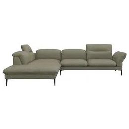 Ecksofa FLEXLUX "Salino, Funktionssofa mit Ottomane, Relaxsofa, Ecksofa", gr&uuml;n (fall gr&uuml;n), B:287cm H:88cm T:239cm, 62% Polyester, 17% Cotton, 14% Viscose, 7% Linen, Sofas, Ecksofa, Sofa mit Arm- und Kopfteil-Verstellungen, Kaltschaum & Stahl-Wellen