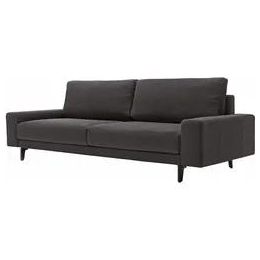 3-Sitzer "CR.450, Designsofa, Loungesofa", braun (schwarzbraun 064, 49), B:220cm H:85cm T:95cm, NaturLEDER OSKAR (echtes Rindsleder);Flachgewebe VICTORIA (41% Polyacryl 38% Polyester 21% Baumwolle), CREATION BY ROLF BENZ, Sofas, Armlehne breit niedrig, Alugussf&uuml;&szlig;e in umbragrau, Breite 220 cm