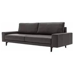 3-Sitzer "CR.450, Designsofa, Loungesofa", braun (graubraun 534, 49), B:220cm H:85cm T:95cm, NaturLEDER OSKAR (echtes Rindsleder);Flachgewebe VICTORIA (41% Polyacryl 38% Polyester 21% Baumwolle), CREATION BY ROLF BENZ, Sofas, Armlehne breit niedrig, Alugussf&uuml;&szlig;e in umbragrau, Breite 220 cm