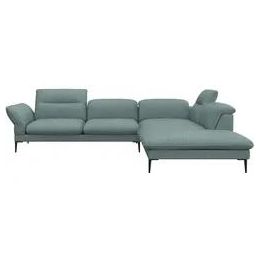 Ecksofa FLEXLUX "Salino, Funktionssofa mit Ottomane, Relaxsofa, Ecksofa", blau (sky blau), B:287cm H:88cm T:239cm, 62% Polyester, 17% Cotton, 14% Viscose, 7% Linen, Sofas, Ecksofa, Sofa mit Arm- und Kopfteil-Verstellungen, Kaltschaum & Stahl-Wellen