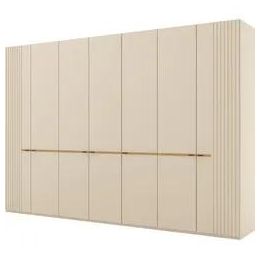 Dreht&uuml;renschrank Musterring "Isabelle", beige (champagner, dekor), B:344,2cm H:216cm T:58cm, Hartfaserplatte, Holzwerkstoff, Schr&auml;nke, Dreht&uuml;renschrank, Lamellen in Korpusfarbe, Griffe in schwarz, versch. Gr&ouml;&szlig;en und Farben