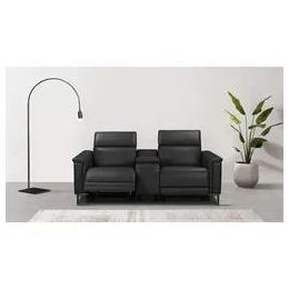 2-Sitzer OTTO HOME "LUND, Kinosofa, Relaxfunktion, TV-Sessel, manuell/elektrisch (USB-A)", schwarz, B:195cm H:97cm T:99cm, Kunstleder 100% Polyurethan, Sofas, Kopfteilverstellung, Getr&auml;nkachhalter, u. Staufach