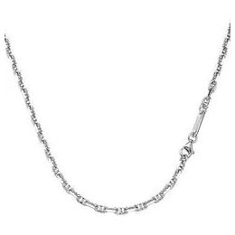 Silberkette "Stegankerkette, diamantiert, massiv, Silber 925" Gr. 60, silber, Giorgio Martello MILANO, Halsketten, Herren, 60cm, Silber 925 (Sterlingsilber), Silberkette