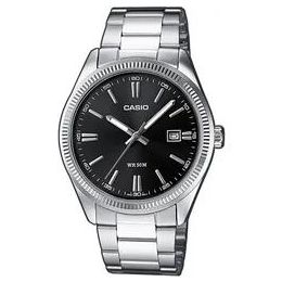 Quarzuhr, silber (edelstahlfarben, schwarz), CASIO TIMELESS COLLECTION, Armbanduhren, Damen, Quarzuhr, Armbanduhr, Damenuhr, Herrenuhr, Edelstahlarmband, Neo-Display, Tag