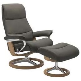 Relaxsessel stressless "View", grau (metal grau paloma), B:82cm H:109cm T:81cm, Leder BATICK: BATICK ist ein leicht korrigiertes, durchgef&auml;rbtes und genarbtes M&ouml;belleder, bei dem die meisten Unebenheiten und Spuren in der Regel entfernt wurden.;Leder PALOMA: PALOMA ist ein durchgef&auml;rbtes Semianilin-M&ouml;belleder mit nat&uuml;rlicher Narbung.;ROHLEDER Stoff Q2 FARON: Ein fester zuverl&auml;ssiger Boucl&eacute; mit ein