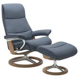 Relaxsessel stressless "View", blau (sparrow blau paloma), B:78cm H:108cm T:78cm, Leder BATICK: BATICK ist ein leicht korrigiertes, durchgef&auml;rbtes und genarbtes M&ouml;belleder, bei dem die meisten Unebenheiten und Spuren in der Regel entfernt wurden.;Leder PALOMA: PALOMA ist ein durchgef&auml;rbtes Semianilin-M&ouml;belleder mit nat&uuml;rlicher Narbung.;ROHLEDER Stoff Q2 FARON: Ein fester zuverl&auml;ssiger Boucl&eacute; mit e