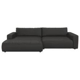 Ecksofa Musterring "LUCIA L-Form", schwarz (schwarz puro), B:296cm H:81cm T:190cm, Flachgewebe VALMONT (60% Baumwolle/40% Leinen);Leder PURO, pigmentiertes Leder;Microfaser CRONA (100% Polyester);Flachgewebe FLORIS (100% Polyester);Leder BAX, pigmentiertes Leder, Sofas, Ecksofa