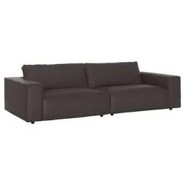 Big-Sofa Musterring "LUCIA", braun (mocca puro), B:292cm H:81cm T:124cm, Flachgewebe FLORIS (100% Polyester);Flachgewebe VALMONT (60% Baumwolle/ 40% Leinen);Microfaser CRONA (100% Polyester), Sofas, Big-Sofa, in vielen Qualit&auml;ten und 4 unterschiedlichen N&auml;hten, 3-Sitzer