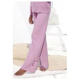 Strickhose ELBSAND, Damen, Gr. 36/38, N-Gr, rosa, Obermaterial: 50% Viskose, 28% Polyester, 22% Nylon, meliert, unifarben, l&auml;ssig geschnitten lang, Hosen, mit weitem Bein und eingestricktem Logo, Loungewear