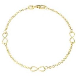 Goldarmband Amor "Infinity/Unendlichkeitsschleife", gold (gelbgoldfarben), Armb&auml;nder, Damen, 18cm, Gelbgold 375, Goldarmband