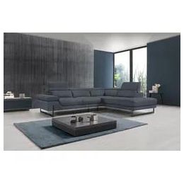 Ecksofa Egoitaliano "Queenie, extravagantes Sofa mit erstklassigem Sitzkomfort, L-Form", grau (charcoal), B:284cm H:95cm T:108cm, Luxus-Microfaser (100% Polyester) Leder &raquo;BULL&laquo; (echtes Rindsleder). Geschliffenes, pigmentiertes und behandeltes Rindsleder mit einer Dicke von 1, 3-1, 5 mm. Dieses Leder zeigt eine ziemlich weiche Hand mit einem halb undurchsichtigen Aussehen. Es handelt sich um ein ge