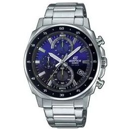 Chronograph Casio EDIFICE, blau (silberfarben, blau), Armbanduhren, Herren, Chronograph, Quarzuhr,Armbanduhr, Herrenuhr,Edelstahlarmband,bis 10 bar wasserdicht