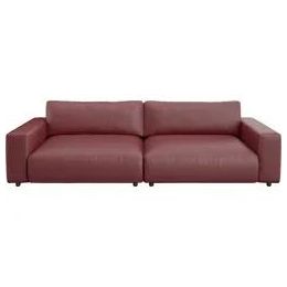 Big-Sofa Musterring "LUCIA", rot (karminrot bax), B:252cm H:81cm T:124cm, Flachgewebe FLORIS (100% Polyester);Flachgewebe VALMONT (60% Baumwolle/ 40% Leinen);Microfaser CRONA (100% Polyester), Sofas, Big-Sofa, in vielen Qualit&auml;ten und 4 unterschiedlichen N&auml;hten, 2,5-Sitzer