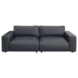 Big-Sofa Musterring "LUCIA", schwarz (nero bax), B:252cm H:81cm T:124cm, Flachgewebe FLORIS (100% Polyester);Flachgewebe VALMONT (60% Baumwolle/ 40% Leinen);Microfaser CRONA (100% Polyester), Sofas, Big-Sofa, in vielen Qualit&auml;ten und 4 unterschiedlichen N&auml;hten, 2,5-Sitzer