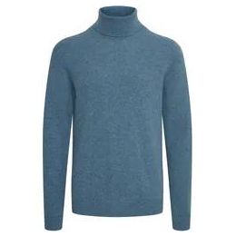 Rollkragenpullover Casual Friday "Strickrollkragenpull CFKarl", Herren, Gr. M, blau (true navy melange), Obermaterial: 80% Wolle WO. 20% Polyamid PA., Pullover Rollkragenpullover