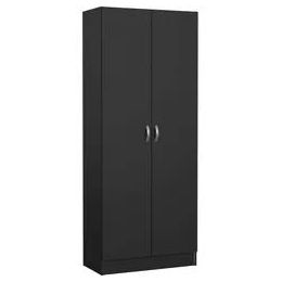 Dreht&uuml;renschrank Inosign "Focus, Kleiderschrank, Stauraum", schwarz (matt schwarz), B:69,2cm H:170,4cm T:34,6cm, Schr&auml;nke, Dreht&uuml;renschrank, mit 2 T&uuml;ren und 5 Einlegeb&ouml;den, Breite 69 cm, H&ouml;he 170 cm