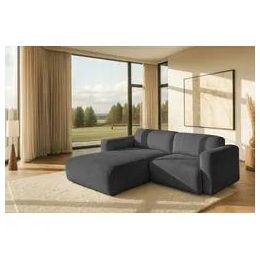Ecksofa Home Affaire "Myrland Kompaktsofa", grau (gray), B:230cm H:72cm T:164cm, 100% PES, Sofas, Ecksofa, Breite 230 cm, L-Form, Chenille, Easy Clean Stoff, mit Kaltschaum