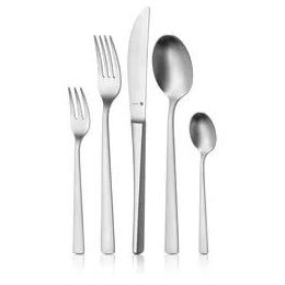 Besteck-Set WMF "Corvo", grau (edelstahl), 30 Stk., Cromargan Edelstahl Rostfrei, Essbesteck-Sets, mattiert, kratzbest&auml;ndig, ergonomisch, sp&uuml;lmaschinenfest