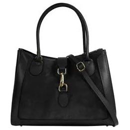 Shopper Samantha Look, Damen, Gr. B/H/T: 34cm x 27cm x 15cm onesize, schwarz, Leder, clean, Taschen Shopper, echt Leder, Made in Italy