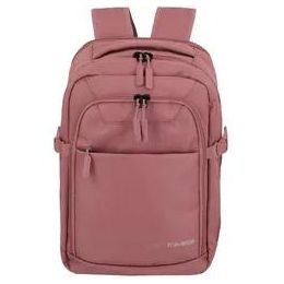 Laptoprucksack Travelite "KICK OFF Cabin Rucksack", Gr. B/H/T: 25cm x 40cm x 20cm, rosa (ros&eacute;), Polyester, unifarben, Basic, Rucks&auml;cke Laptoprucksack, Reiserucksack Freizeitrucksack Kabinengep&auml;ck Arbeitsrucksack