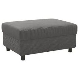 Polsterhocker DOMO collection "Turah 2 in Cord oder Luxus-Microfaser", grau, B:83cm H:44cm T:60cm, 100% Polyester, Hocker, Polsterhocker, moderner Polsterhocker, passend zum Ecksofa, B/T/H: 83/60/44 cm