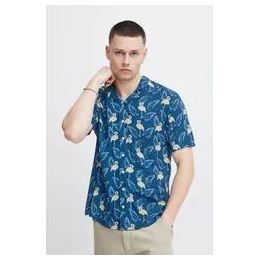 Kurzarmhemd Blend "BHShirt", Herren, Gr. M, US-Gr&ouml;&szlig;en, blau (navy peony), 100% Viskose, gemustert, regular fit normal, abgesteppt, Hemden, Sommerliches Kurzarmhemd mit Druck