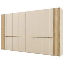 Dreht&uuml;renschrank Musterring "Isabelle", beige (champagner, dekor), B:393,1cm H:236cm T:58cm, Hartfaserplatte, Holzwerkstoff, Schr&auml;nke, Dreht&uuml;renschrank, Lamellen in Eiche, Griffe in schwarz, verschiedene Gr&ouml;&szlig;en und Farben