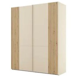 Schwebet&uuml;renschrank Musterring "Isabelle", beige (champagner, dekor), B:197,3cm H:236cm T:67cm, Hartfaserplatte, Holzwerkstoff, Schr&auml;nke, Schwebet&uuml;renschrank, T&uuml;ren mit Lamellenoptik, verschiedene Gr&ouml;&szlig;en und Farben, H&ouml;he 236cm
