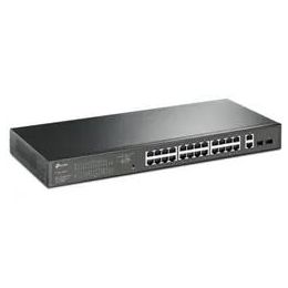 TP-LINK Netzwerk-Switch "28-Port Gigabit Easy Smart Switch mit 24-Port PoE+", schwarz, B:33,8cm H:10,2cm T:53,5cm, Netzwerk-Switches