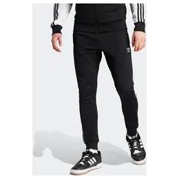 Sporthose Adidas ORIGINALS "SST TP", Herren, Gr. XXL, N-Gr, schwarz-wei&szlig; (schwarz, wei&szlig;), Obermaterial: 70% Polyester, 30% Baumwolle, gestreift, Hosen Sporthose, schmale Passform, mit elastischem Bund und Kordelzug