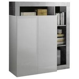 Mehrzweckschrank Home Affaire "Hamburg, Breite 108 cm", wei&szlig; (wei&szlig;, beton, optik), B:108cm H:126cm T:42cm, Schr&auml;nke, Mehrzweckschrank, H&ouml;he 126 cm