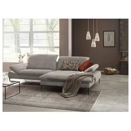 Ecksofa W.Schillig "enjoy&MORE, Designsofa, elegant und bequem, L-Form", grau (stone r66), B:294cm H:87cm T:185cm, Chenille-Flachgewebe R66 (85% Polyester, 15% Nylon);Longlife Xtra-Leder Z59: Glattleder mit modischer Pr&auml;gung. Hautst&auml;rke 0, 9 - 1, 1 mm;Stoff S37 (100% Polyester), Sofas, Ecksofa, Sitztiefenverstellung, F&uuml;&szlig;e bronze pulverbeschichtet, Breite 294 cm