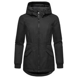 Winterjacke Ragwear "Dowey Warm", Damen, Gr. 4XL (48), schwarz, Obermaterial: 100% Polyester. Innenfutter: 100% Polyester. Wattierung: 100% Polyester, Basic, figurumspielend Po-bedeckend, hoch geschlossener Ausschnitt, eng Rippb&uuml;ndchen, Jacken Winterjacke, Wasserdichte weiche Damen Jacke f&uuml;r den Winter