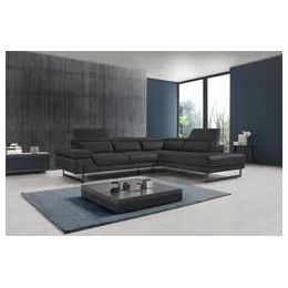 Ecksofa Egoitaliano "Queenie, extravagantes Sofa mit erstklassigem Sitzkomfort, L-Form", schwarz, B:284cm H:95cm T:108cm, Luxus-Microfaser (100% Polyester) Leder &raquo;BULL&laquo; (echtes Rindsleder). Geschliffenes, pigmentiertes und behandeltes Rindsleder mit einer Dicke von 1, 3-1, 5 mm. Dieses Leder zeigt eine ziemlich weiche Hand mit einem halb undurchsichtigen Aussehen. Es handelt sich um ein gesch&uuml;tzte