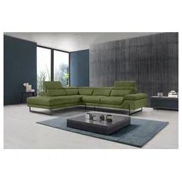 Ecksofa Egoitaliano "Queenie, extravagantes Sofa mit erstklassigem Sitzkomfort, L-Form", gr&uuml;n (kiwi), B:284cm H:95cm T:108cm, Luxus-Microfaser (100% Polyester) Leder &raquo;BULL&laquo; (echtes Rindsleder). Geschliffenes, pigmentiertes und behandeltes Rindsleder mit einer Dicke von 1, 3-1, 5 mm. Dieses Leder zeigt eine ziemlich weiche Hand mit einem halb undurchsichtigen Aussehen. Es handelt sich um ein gesch&uuml;
