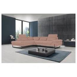 Ecksofa Egoitaliano "Queenie, extravagantes Sofa mit erstklassigem Sitzkomfort, L-Form", rosa (millenium rose), B:284cm H:95cm T:108cm, Luxus-Microfaser (100% Polyester) Leder &raquo;BULL&laquo; (echtes Rindsleder). Geschliffenes, pigmentiertes und behandeltes Rindsleder mit einer Dicke von 1, 3-1, 5 mm. Dieses Leder zeigt eine ziemlich weiche Hand mit einem halb undurchsichtigen Aussehen. Es handelt sich um 