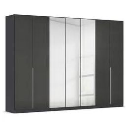 Dreht&uuml;renschrank OTTO HOME "Kleiderschrank Schrank Garderobe AGORDO mit Dekor- oder Hochglanzfront", grau (graumetallic, effektgrau hochglanz), B:315cm H:229cm T:54cm, Holzwerkstoff, Schr&auml;nke, Dreht&uuml;renschrank, durchdachte Innenausstattung, in 8 Breiten und 2 H&ouml;hen MADE IN GERMANY