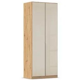 Dreht&uuml;renschrank OTTO HOME "Kleiderschrank Kleiderschr&auml;nke Schrank Garderobe AGORDO mit Glasfront", beige (eiche artisan, glas beige (champagner)), B:91cm H:229cm T:54cm, Holzwerkstoff, Schr&auml;nke, Dreht&uuml;renschrank, durchdachte Innenausstattung, in 8 Breiten und 2 H&ouml;hen MADE IN GERMANY